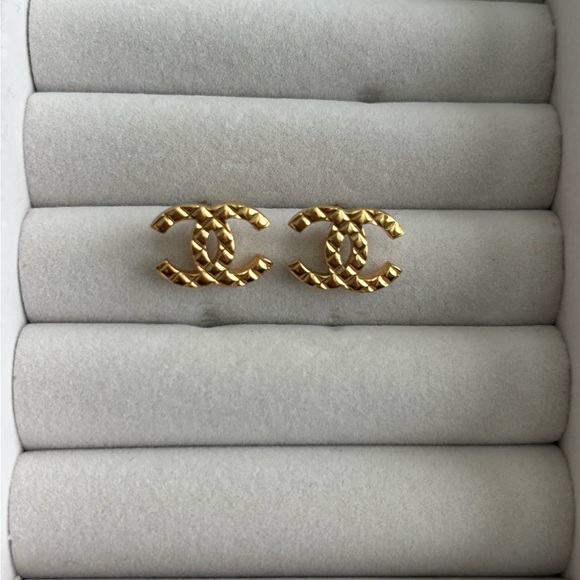CHANEL | Jewelry | Chanel Gold Geometric Earrings | Poshmark